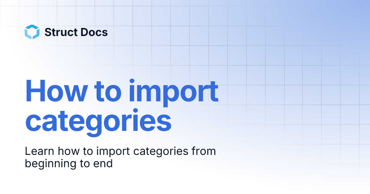 How to import categories | Struct Docs
