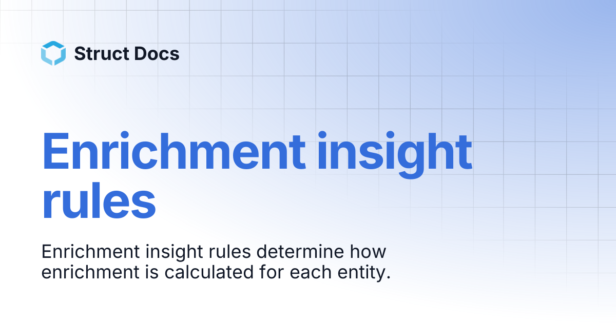 Enrichment insight rules | Struct Docs